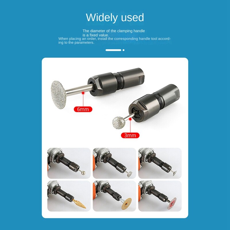 6/3mm Angle Grinder Modified Adapter to Straight Grinder Chuck for 100 ...