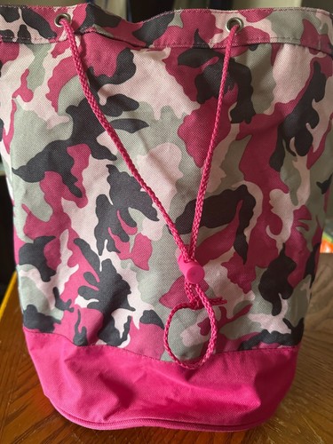 Pink Bag with Adjustable Strap Draw String Closure | eBay