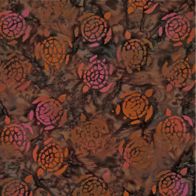 Burnt Coral Turtle Point - Batik by Mirah Cotton Fabric | eBay