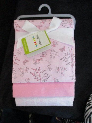 Magic Years 3 Pack Flannel Baby Blanket 29x30 Soft Multi Patterns ...