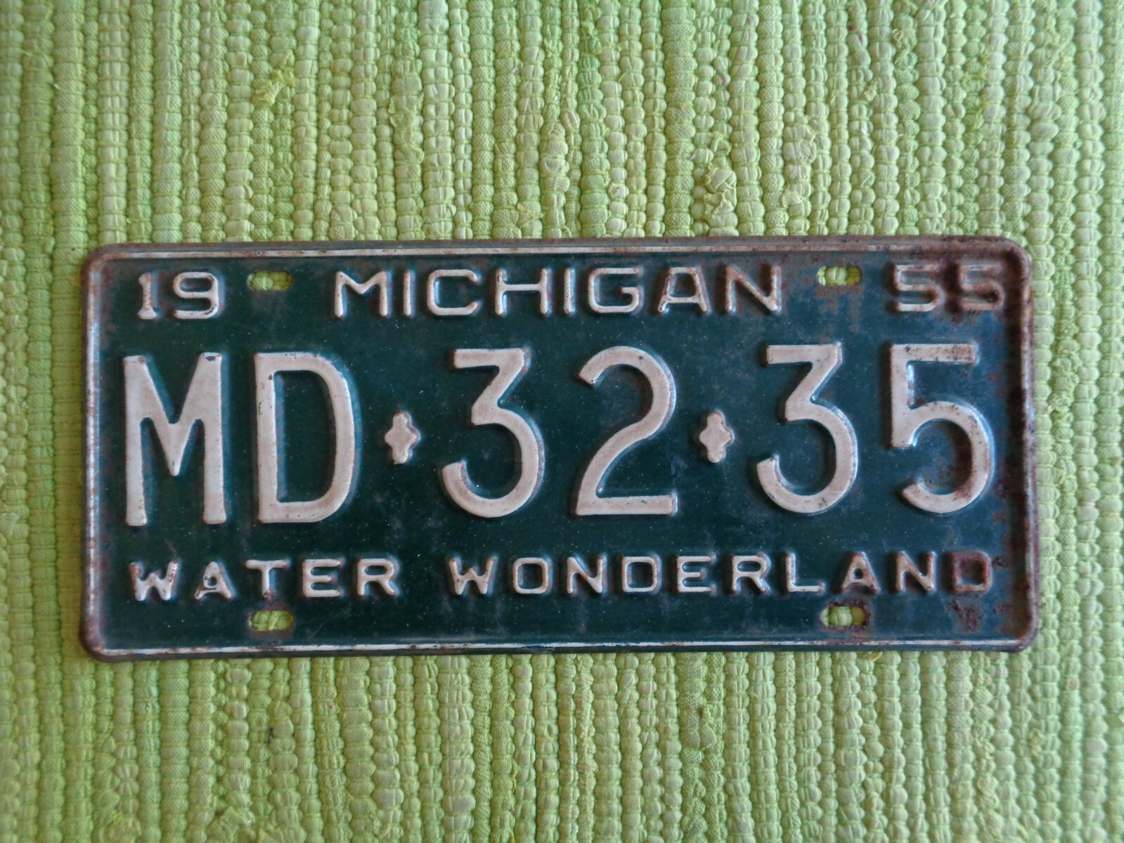 1955 Michigan License Plate Water Wonderland 55 MI Tag MD-32-35 | eBay