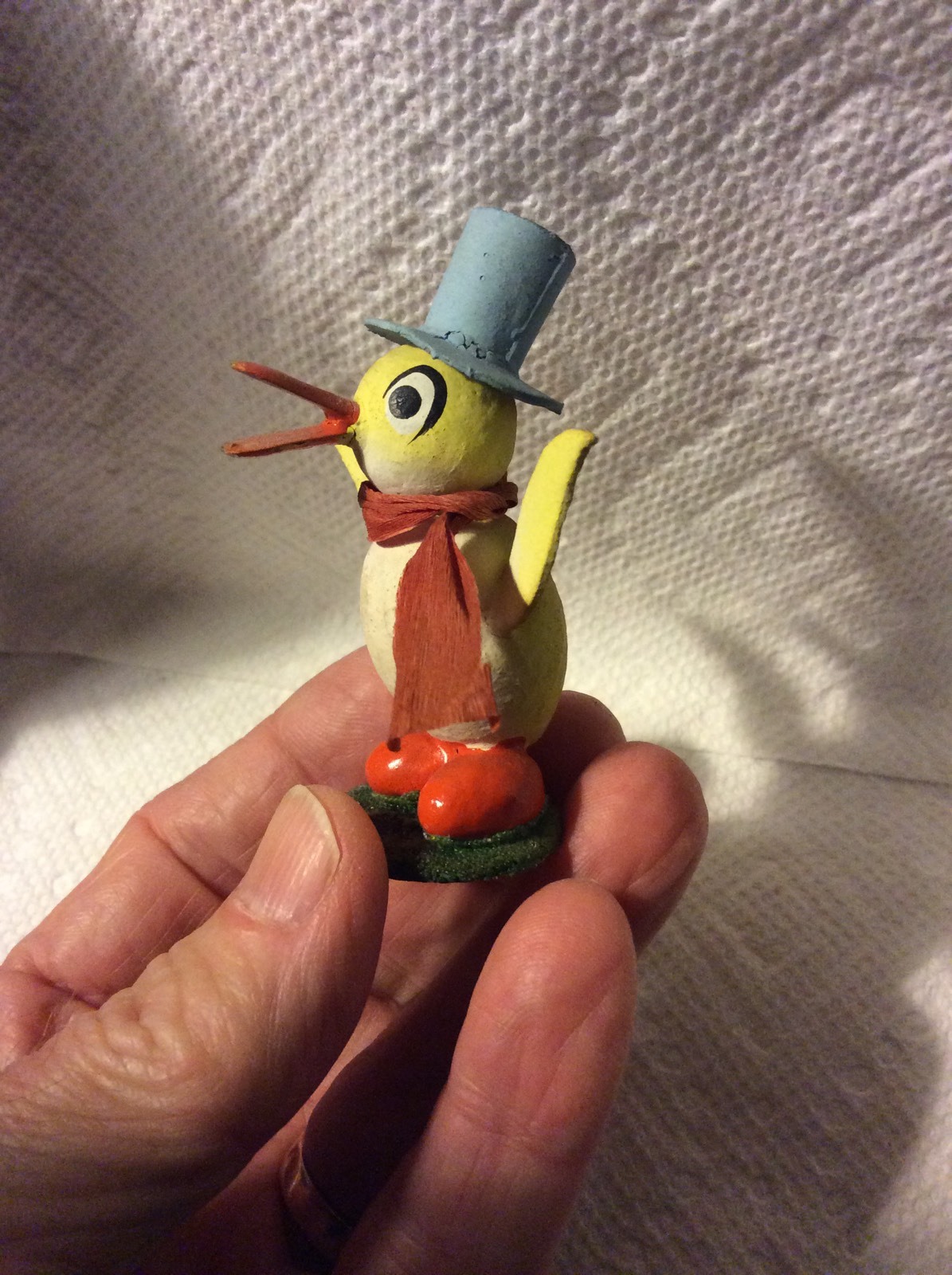 OLD GERMAN SPUN COTTON EASTER DUCK TOY | eBay