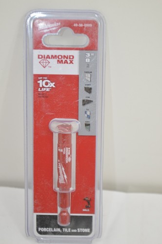 Milwaukee Diamond Max 3/8" Drill Bit 49-56-0509 Porcelain Tile Stone ...