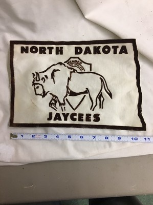 Vintage large jacket patch North Dakota Jaycees buffalo rare unusual ND ...