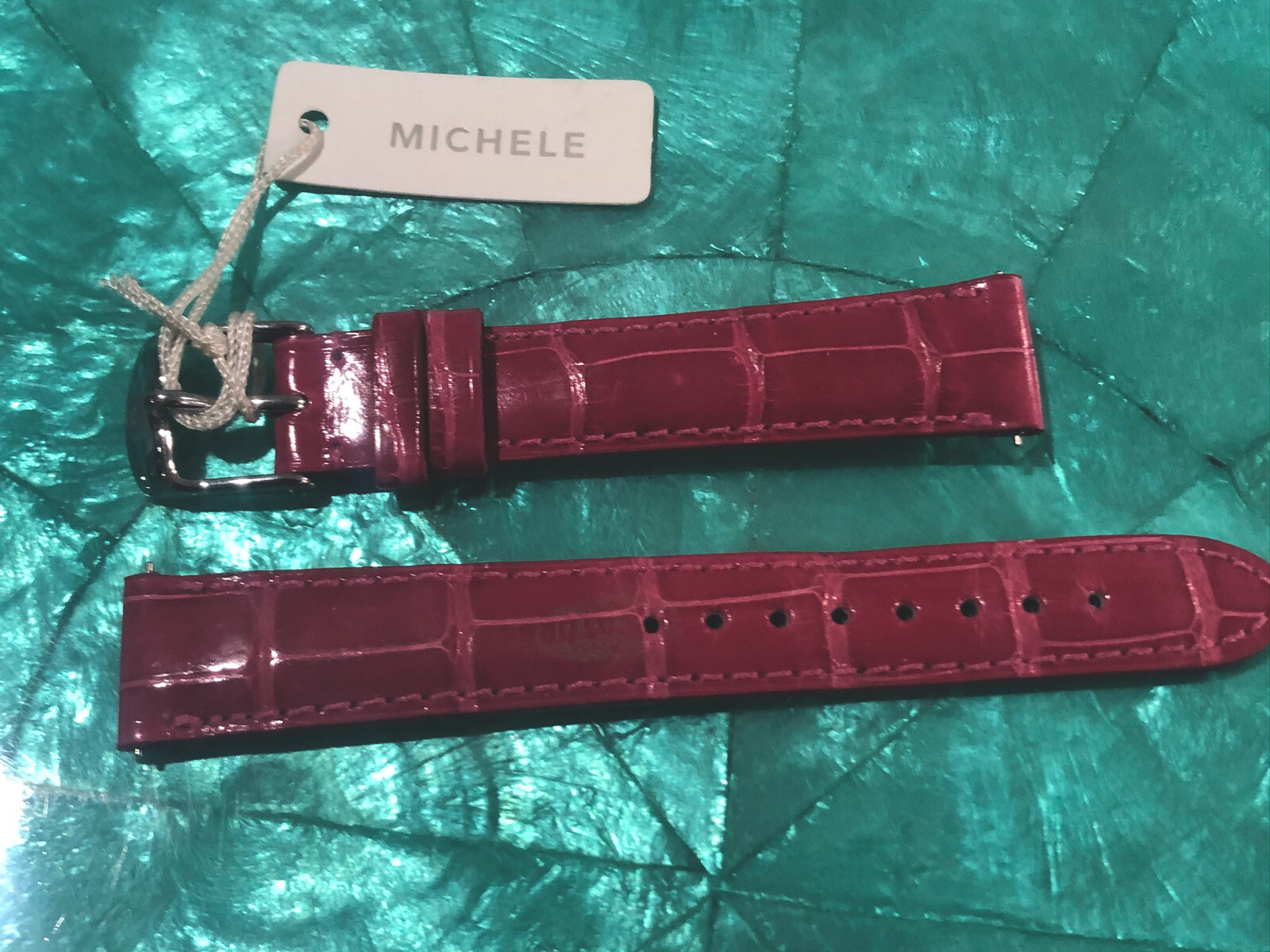 NEW MICHELE 16MM HOT PINK ALLIGATOR WATCH STRAP - FRANCE $200 | eBay