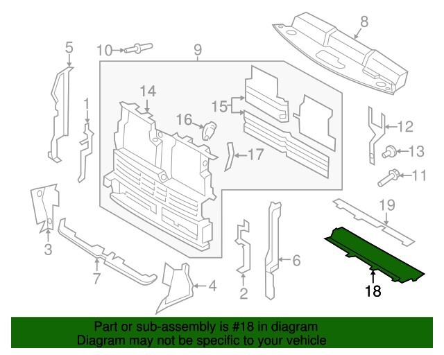 NEW OEM Ford Radiator Air Deflector Lower FT4Z-8327-A Ford Edge 2015 ...