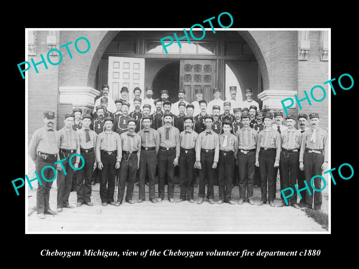 OLD 8x6 HISTORIC PHOTO OF CHEBOYGAN MICHIGAN VIEW OF FIRE DEPARTMENT ...