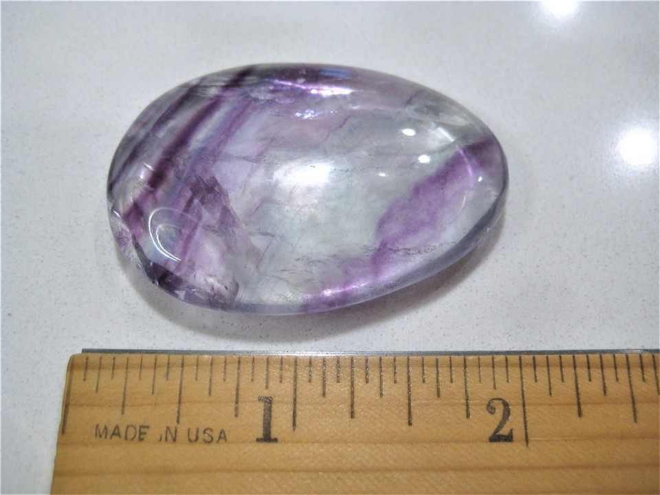 Worry Stone Amethyst / Quartz Crystal Reiki Healing Meditation Finger ...