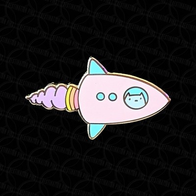 Cartoon Kitty Cat In Rocketship Cute Space Sci-fi Enaml Pin | eBay