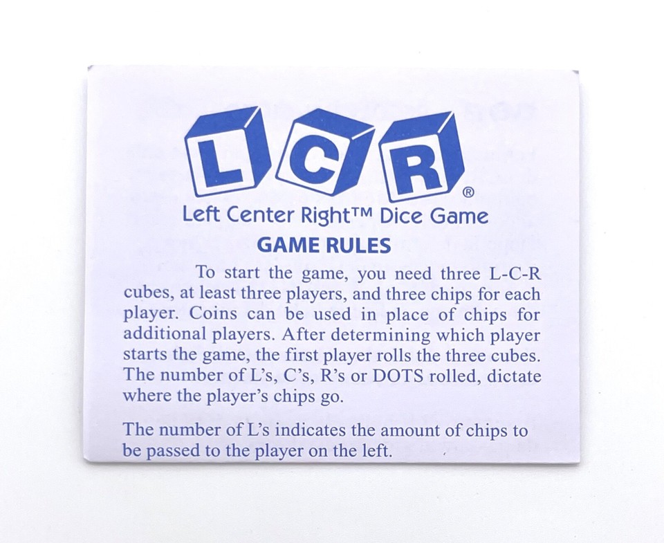 LCR Left Center Right Dice Game Individual Replacement PARTS ONLY Pick ...