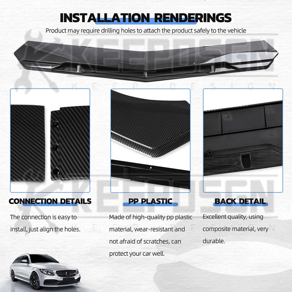 For Honda Element SUV Front Bumper Lip Splitter Parts Body Kit Rods ...