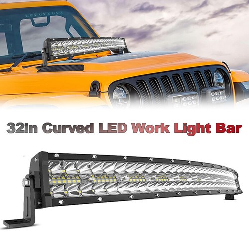 32inch SLIM Curved LED Light Bar Spot Flood Driving Offroad Bumper ...