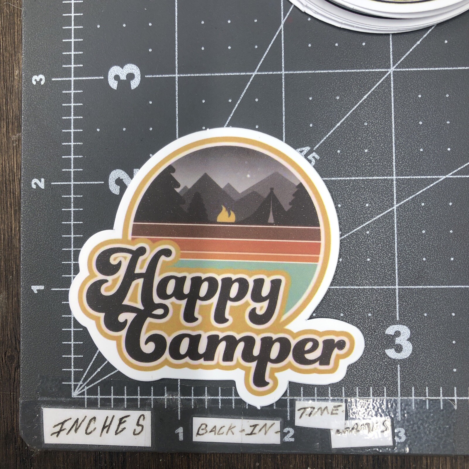 Happy Camper Adult Humor Sticker For Skateboard Bottle Guitar Phone Ect ...
