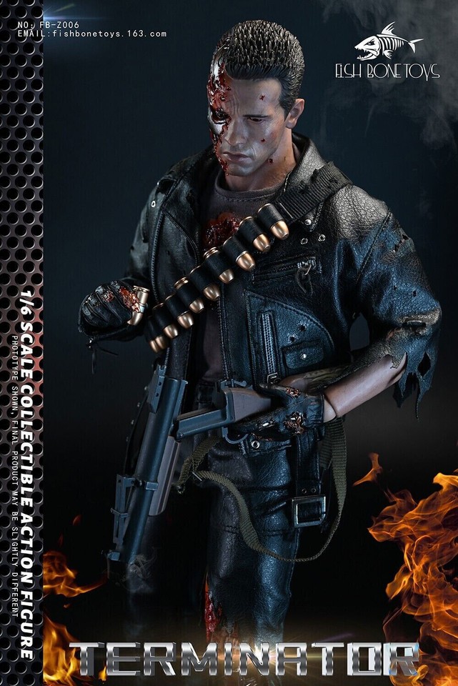 New FISH BONETOYS FB-Z006 1/6 The Terminator T800 Arnold Schwarzene 12 ...