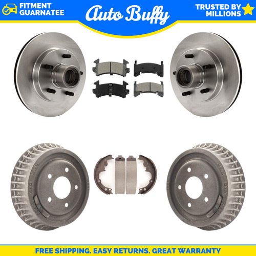 Front Rear Brake Rotor Semi-Metallic Pad & Drum Kit For Chevrolet S10 ...