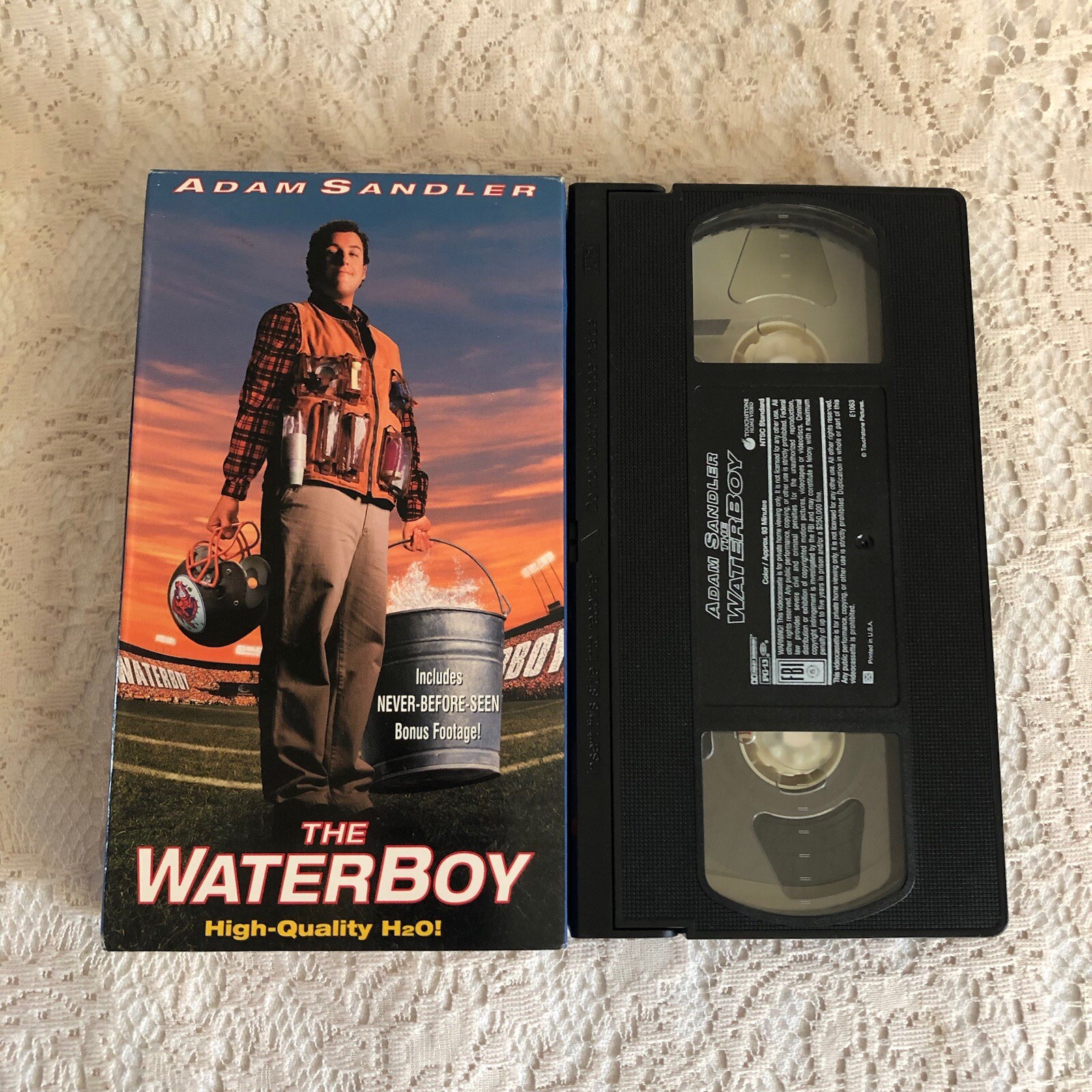 The Waterboy VHS 1998 Adam Sandler Kathy Bates Henry Winkler Jerry Reed ...