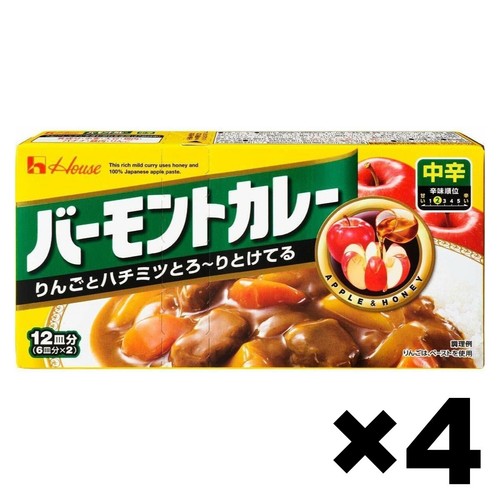 Vermont Curry Roux Medium Taste Japanese Style Curry 4Pack Set 12Dishes ...