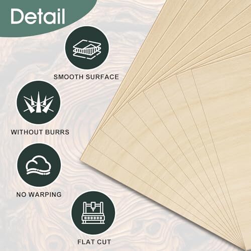 6 Pack Basswood Sheets for Crafts 1/8x12x18 Inch 3mm Larger 6P 12X18X1 ...