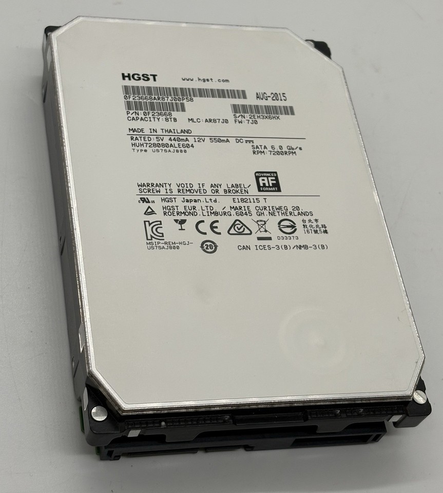 HGST Ultrastar He8 Helium 8TB, Internal, 7200RPM, 3.5"Hard Drive ...