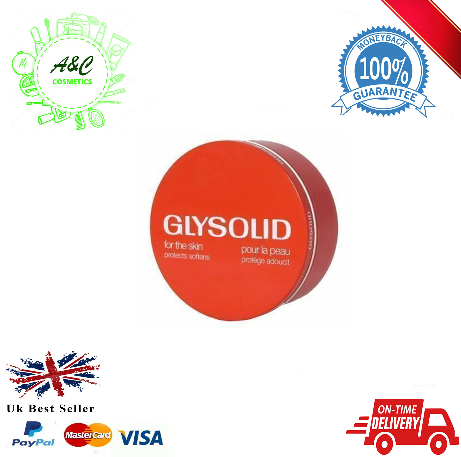 GLYSOLID SKIN SOFTENING CREAM 250 ml / 8.5oz FOR HAND, FEET & BODY - 6 ...