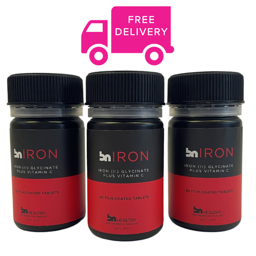 BN Iron 3 pack, Film Coated Tablets from Bisglycinate 24mg - FREE ...