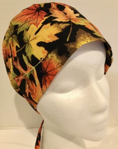Fall Leaf Lined Medical Surgery Scrub Hat Dental Chef Veterinarian ...