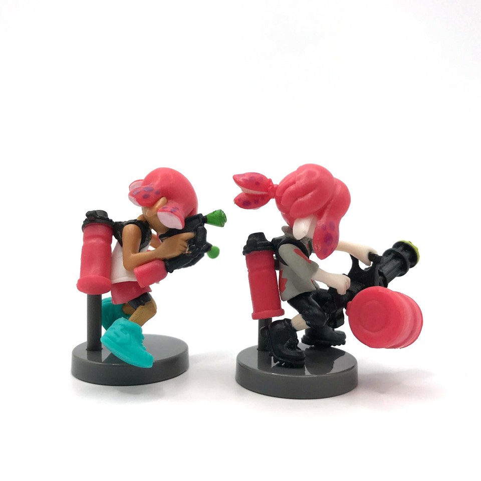 Splatoon off The Hook NEON PINK BOY GIRL Set Choco Egg Mini Figure ...