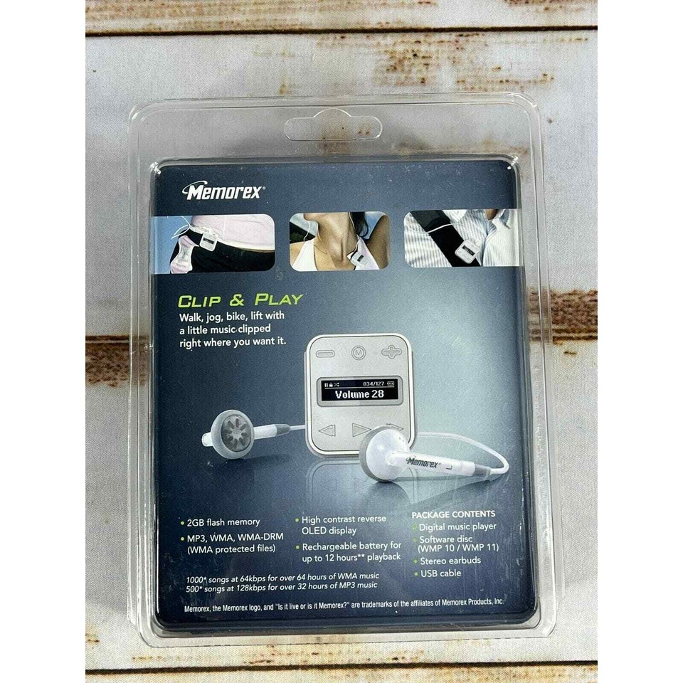 Rare Sealed Memorex 2GB Clip & Play MP3 Player (Grey) | eBay