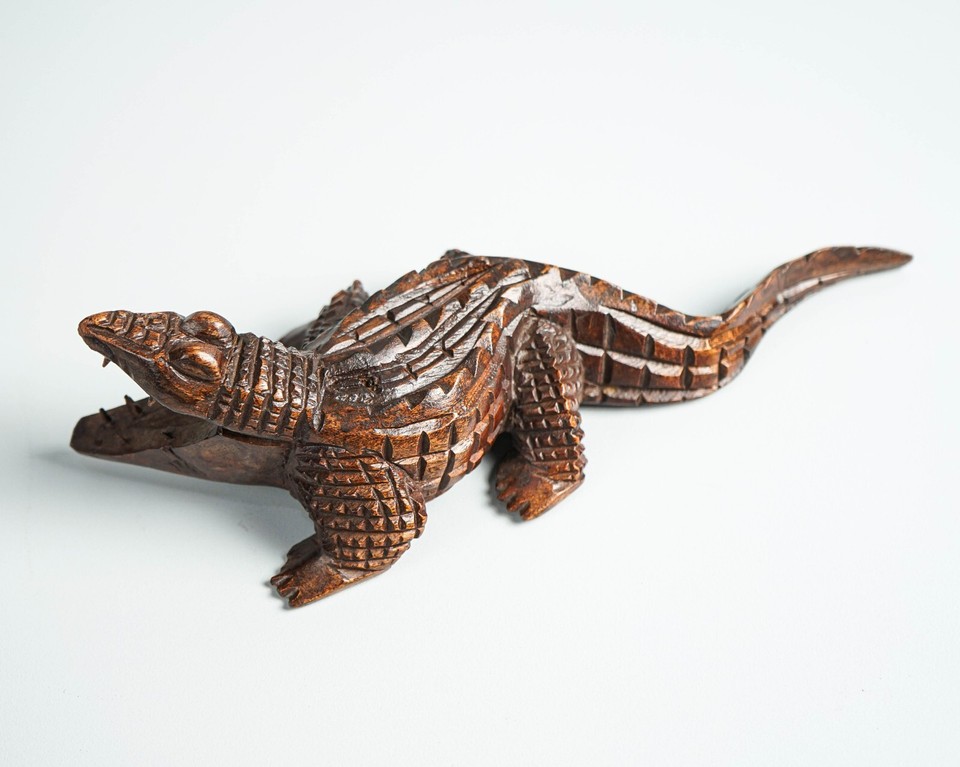 Crocodile Sculpture, Animal Statue, Alligator, Wood Carving, Wooden ...