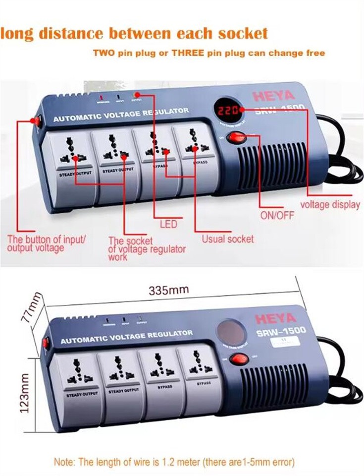 Portable AC Automatic Voltage Regulator Stabilizer AVR Single Phase ...