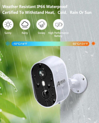 ANRAN Security Cameras Wireless Outdoor,2K 3MP Battery Camera-3MP ...