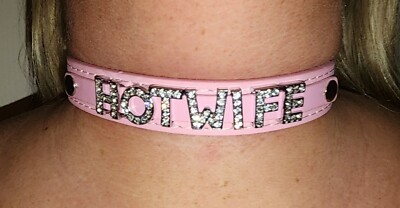 Hotwife Choker Pink Leather Small (27-35 cm) adjustable Swinger ...