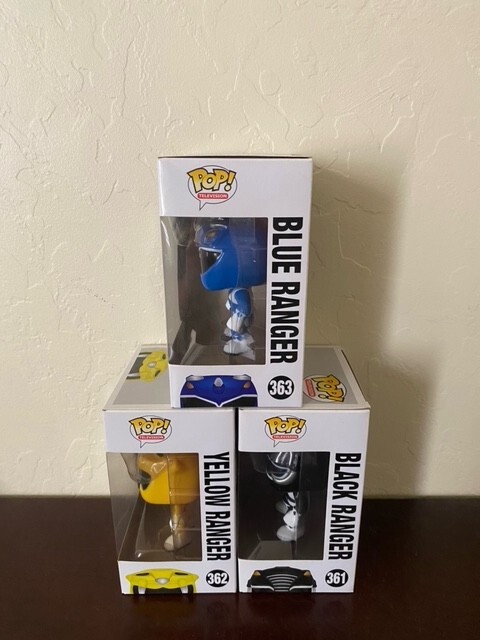 Funko Pop #361 #362 #363 Blue, Yellow, and Black Ranger from Power ...