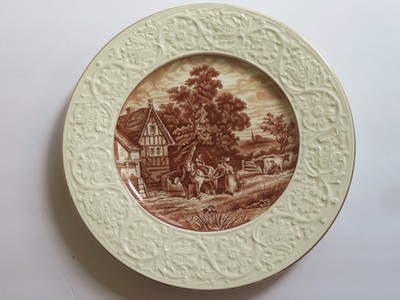Coalport Kings Ware Pastoral 11.25" Plate - Brown Transfer & Embossed ...
