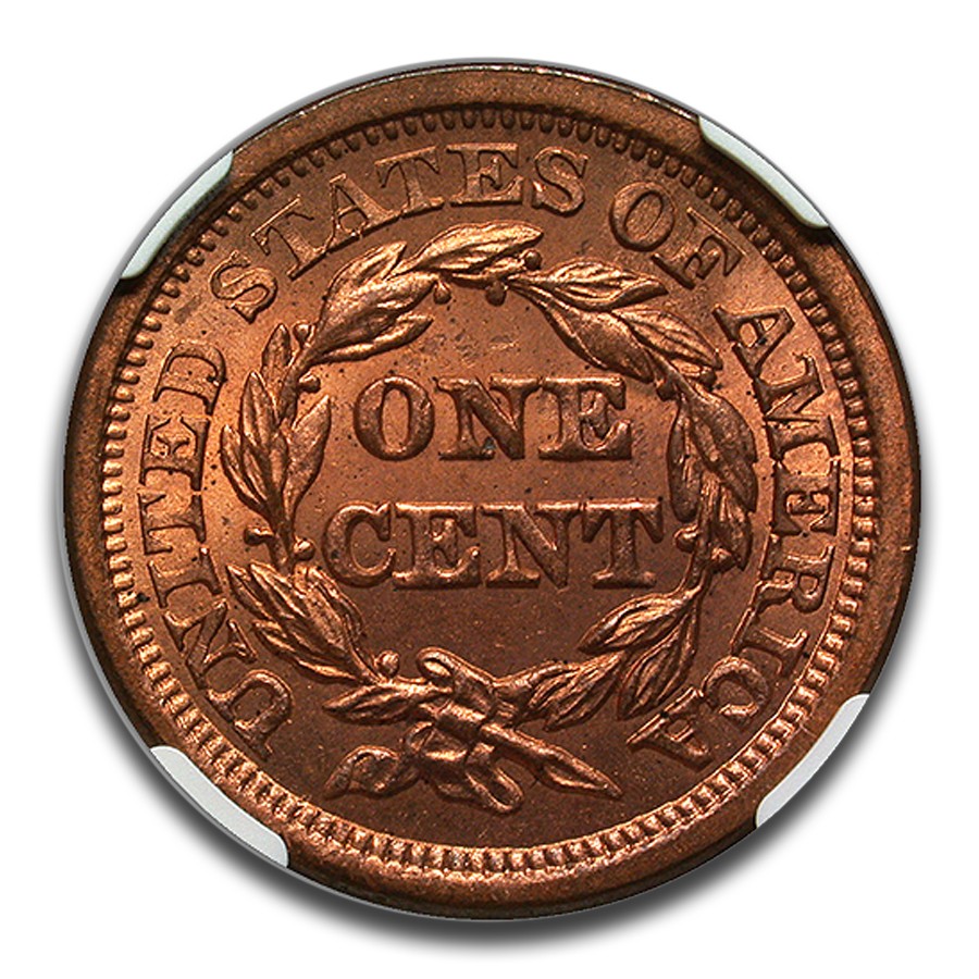 1855 Large Cent MS-64 NGC (Red, Upright 55) | eBay