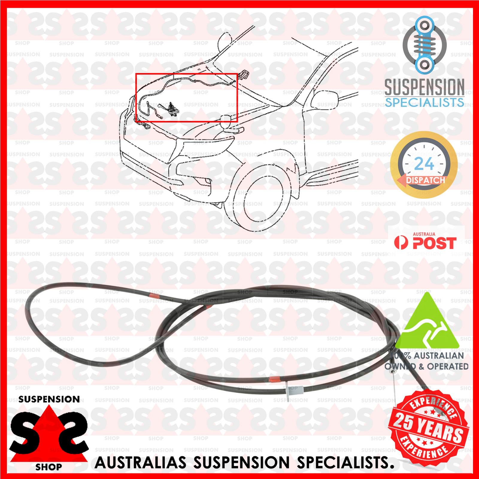 Bonnet Cable Suit TOYOTA Land Cruiser Prado (_J15_) 2.8 D-4D (GDJ150 ...