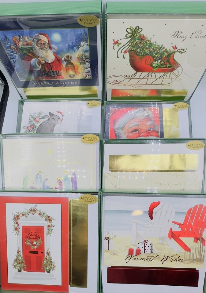 8x16 - 128 Cards Christmas Santa Greeting Cards Holiday Collection ...