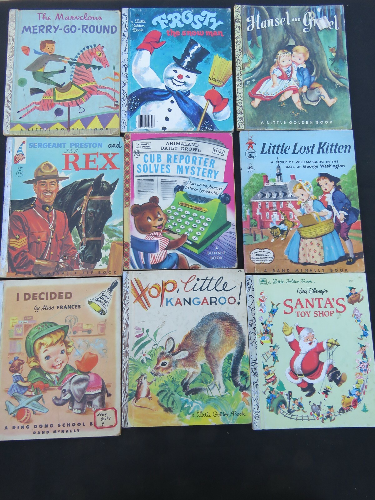LOT of 9 LITTLE GOLDEN BOOKS, Rand McNally, Bonnie Book 1950's 1960's ...