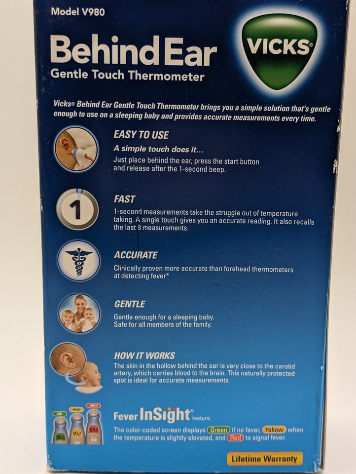 Vicks - Behind Ear Gentle Touch Thermometer, Model V980 | eBay