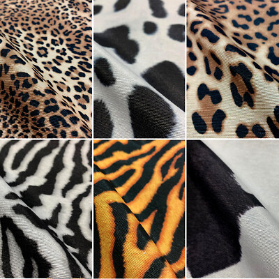 Animal Skins Digital Print Cotton Rich Linen Fabric Craft Curtaining ...
