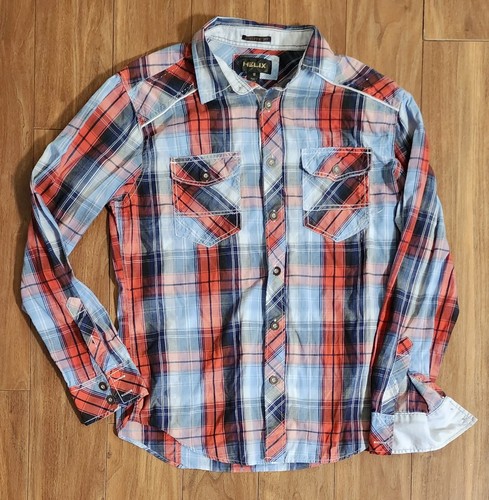 Helix Western Shirt Sz Small Plaid Button Up Cowboy Rodeo Country Ranch ...