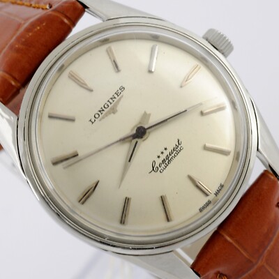 AUTHENTIC 1960 LONGINES CONQUEST SWISS AUTOMATIC STEEL GOLD FISH ...