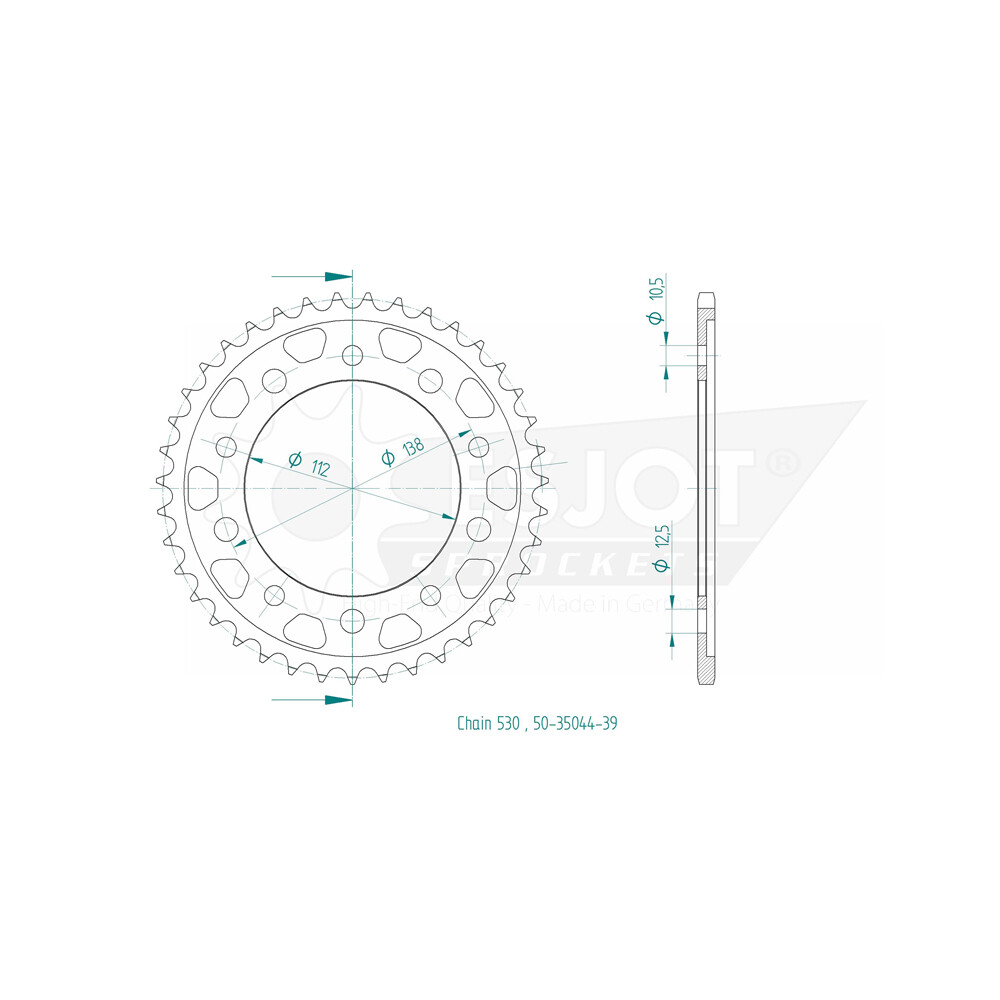Sprocket Rear 530-39T Steel for HONDA CB 1100 SF X11 2000 2001 2002 ...
