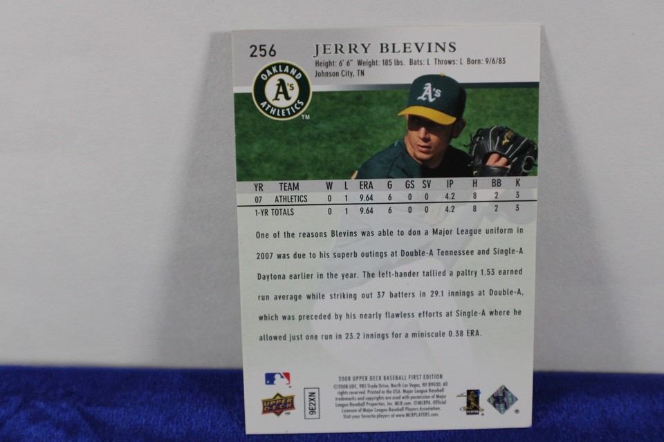 2008 Upper Deck Jerry Blevins #256 RC | eBay