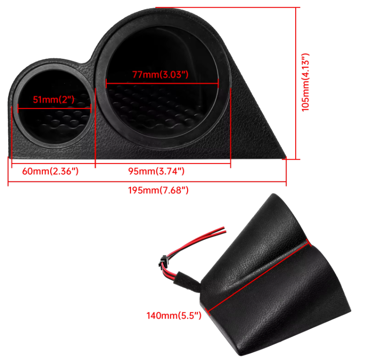 Dash Mount Midrange & Tweeter Pods Boxes 2-Way Speaker Bracket Housing ...