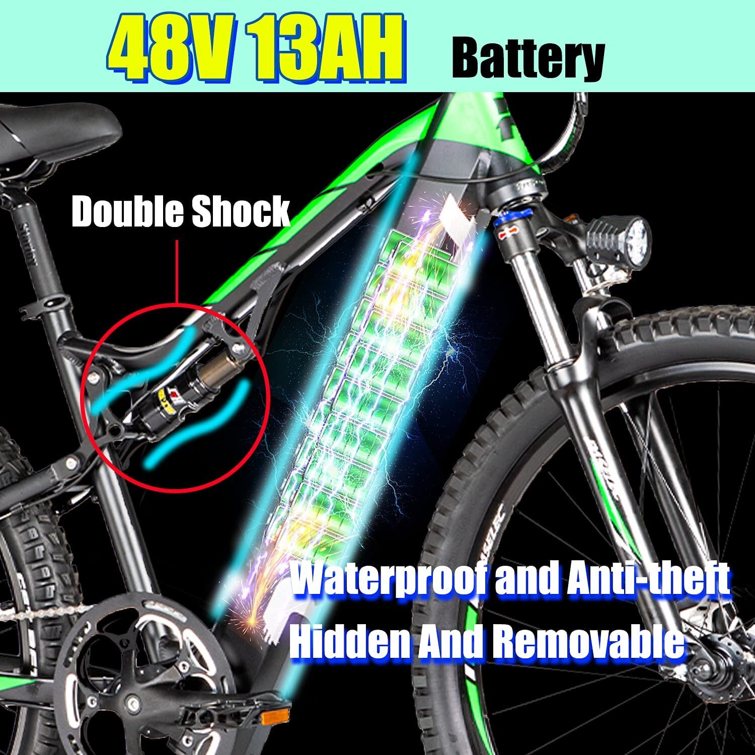 PASELEC Electric Mountain Bicycle Ebike 27.5'' E-MTB with 750W Peak ...