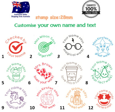 Personalised Teacher Merit Stamps Teacher Customised Name Homework ...