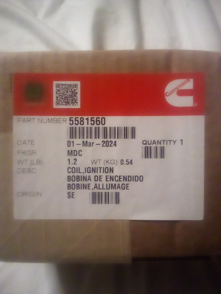 New, Genuine Cummins IGNITION COIL p/n 5581560 | eBay