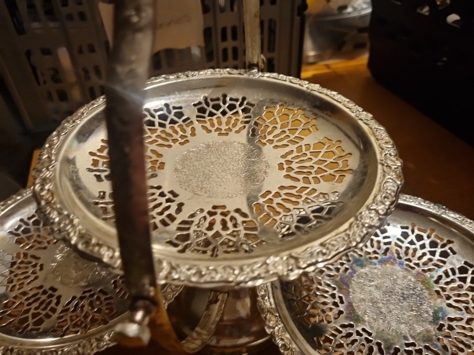 Vintage Queen Anne Silver Plated 3 Tier Cake Sandwich Snack Stand | eBay UK