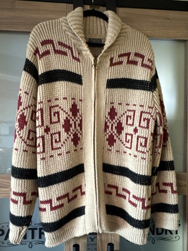 Pendleton Westerly Cardigan Full Zip Sweater Knit Aztec Beige Men’s ...